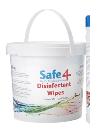 Safe4 Disinfectant Wipes 1 x 500 - Farm Vet Supplies